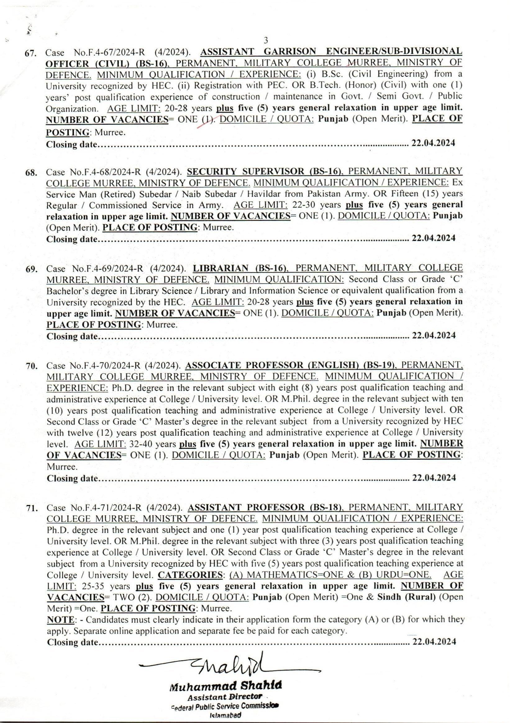 FPSC Jobs 2024 Consolidated Advertisement 04/2024 | Online Apply fpsc ...