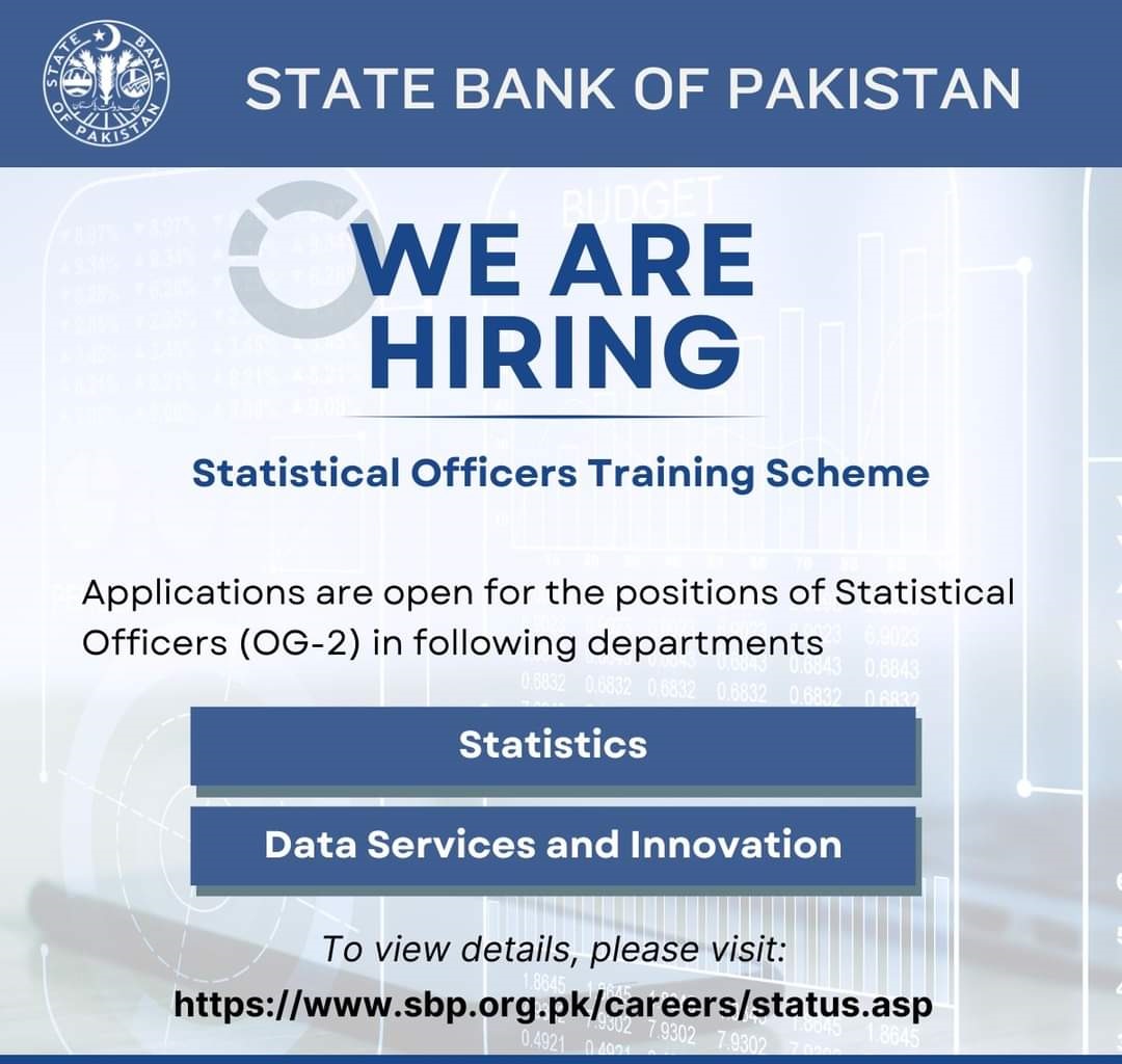 SBP Statistical Officers Training Scheme 2024 Online Apply